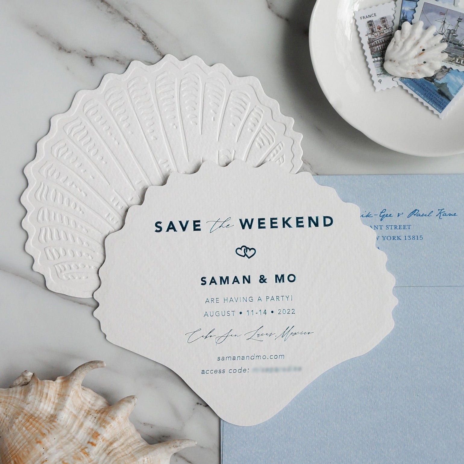 Blue Wedding Invitations | Coastal Invitation | Sweet Dates Prints ...